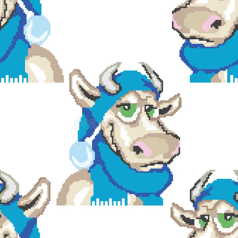 Pixel Art Bull. Vector Illustration Decorative Design Stock Vector ...
