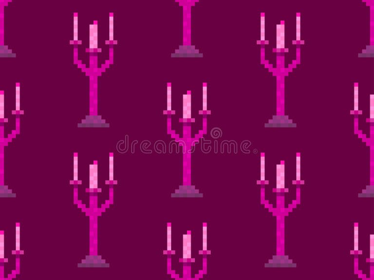 Seamless Pattern of Pixel Candlesticks. Candlestick with Candles in 8 ...