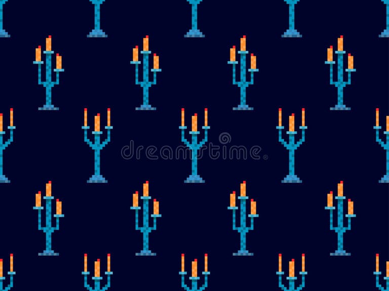 Seamless Pattern of Pixel Candlesticks. Candlestick with Candles in 8 ...
