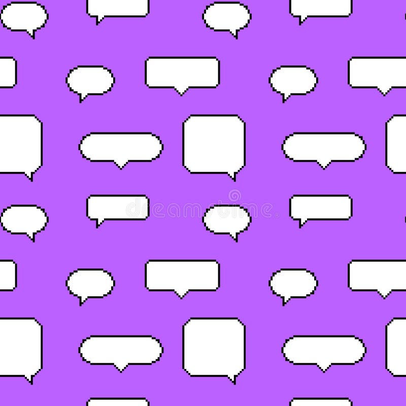 Seamless Pattern of Pixelated Dialog Boxes in 8-bit Style on a Bright ...