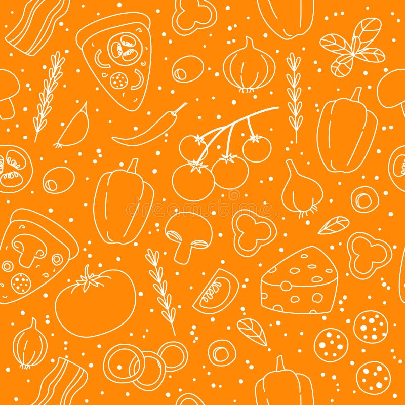 Seamless Pattern with Pizza Stock Vector - Illustration of ingredient ... Seamless Pattern with Pizza Stock Vector - Illustration of ingredient ...