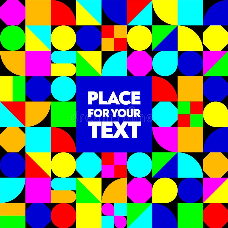 Seamless Pattern from Geometric Shapes. Place for Your Text. Stock ...