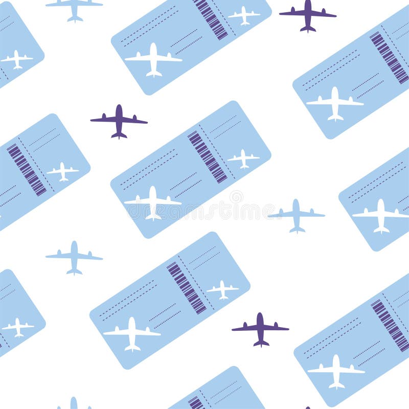 Seamless Pattern of Plane Tickets. Boarding Pass for the Plane Stock ...