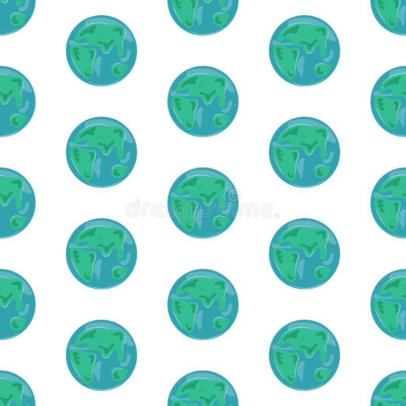Seamless Pattern with Planet Earth Stock Vector - Illustration of ...