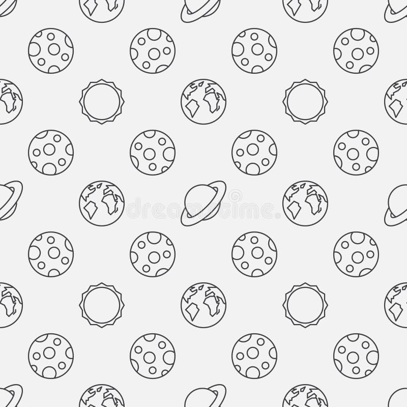 Seamless Pattern with Planets Stock Vector - Illustration of earth ...