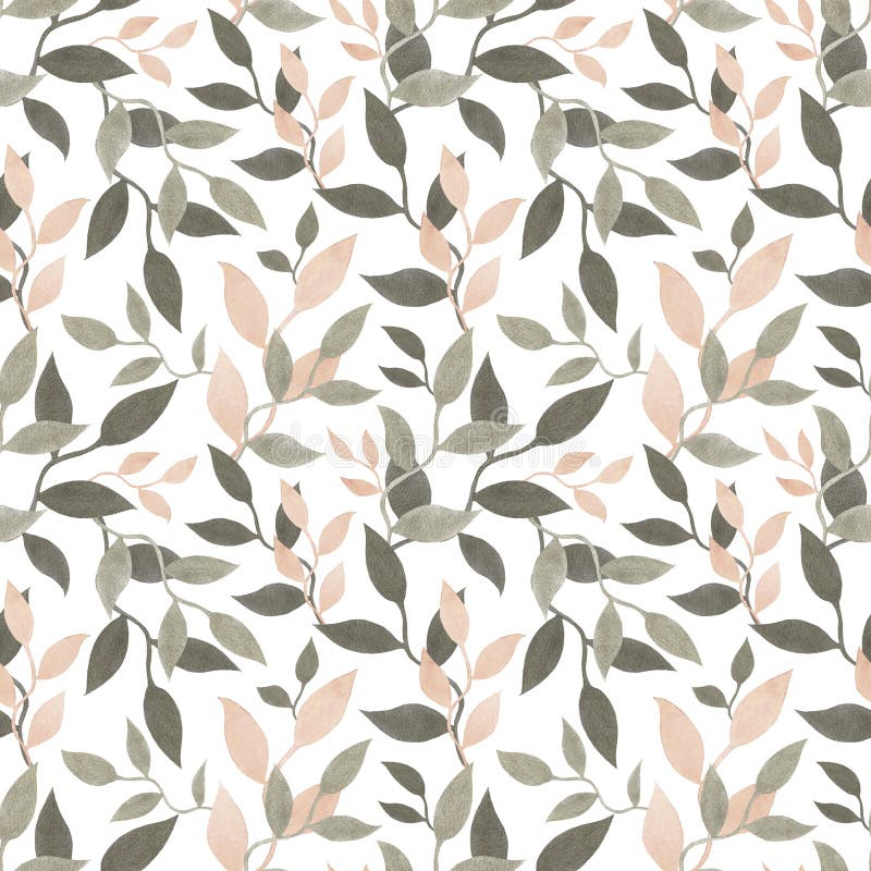 Seamless Pattern with Plant Leaf. Stock Image - Image of backdrop ...
