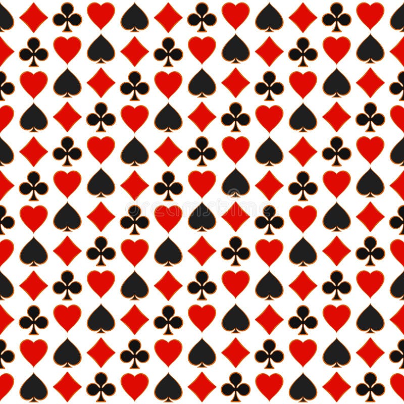 Seamless Pattern with Playing Card Suits. Stock Vector - Illustration ...