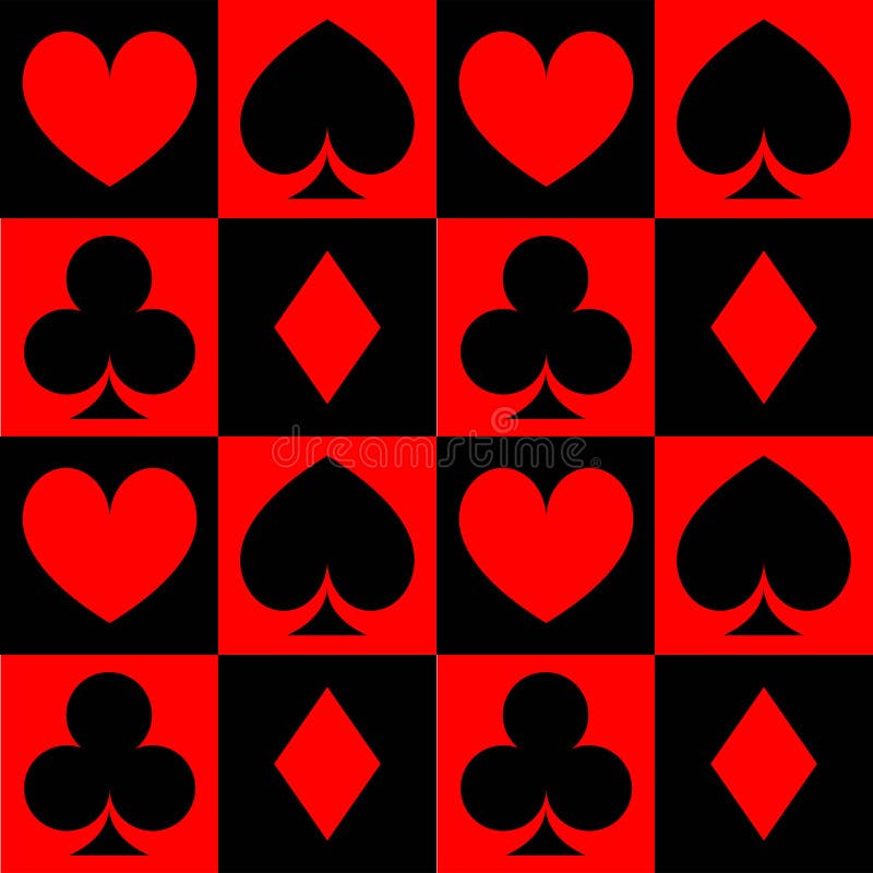 Seamless Pattern with Playing Card Suits. Hearts, Spades, Diamonds ...