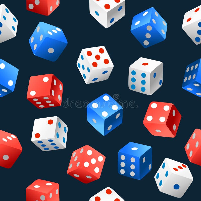 Red Dice Falling Out of a Black Dice Cup Stock Illustration ...