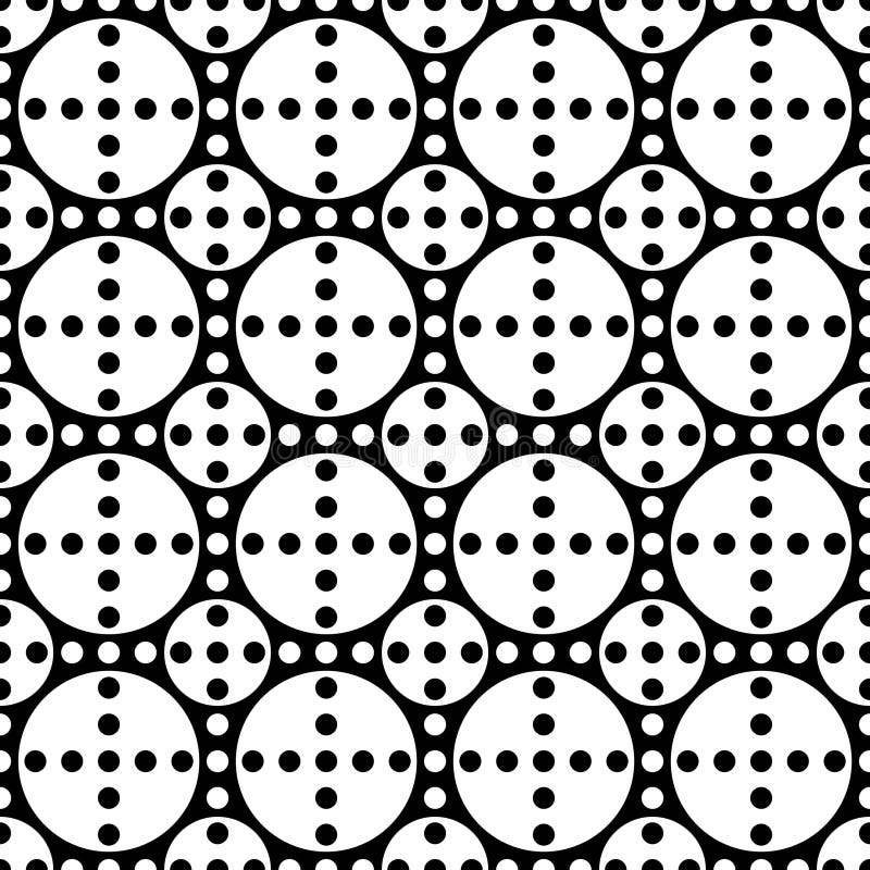 Seamless Pattern with Polka Dots of Three Sizes in Black and White ...