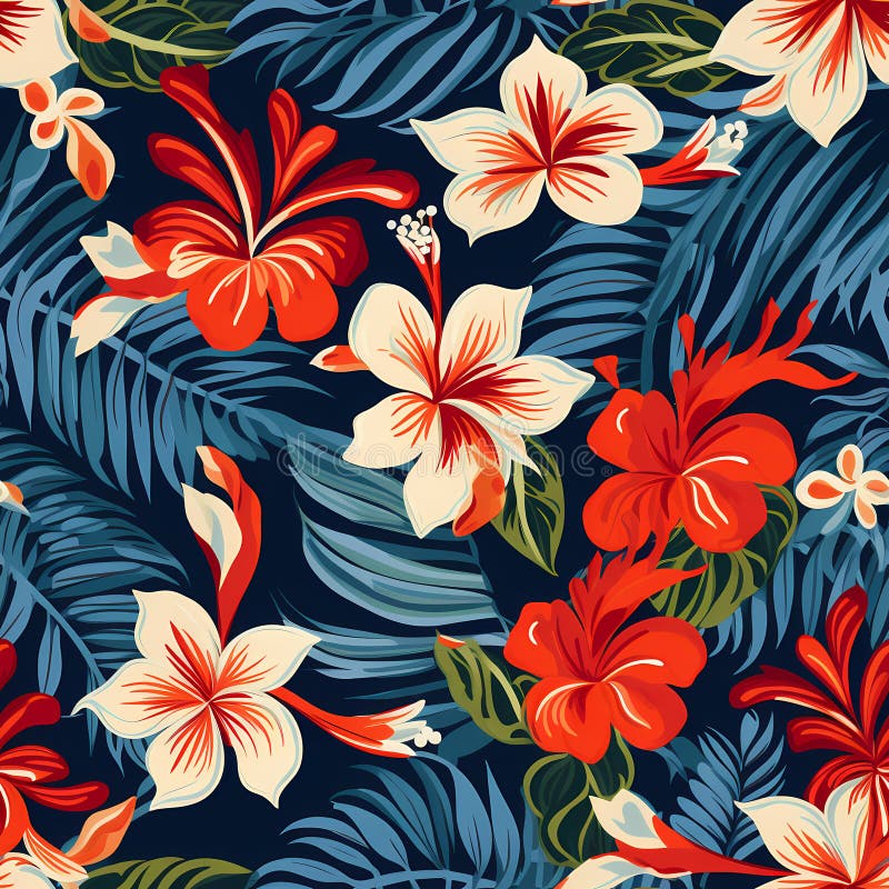 Seamless Pattern of Polynesian Hawaiian Style. Wrapping Paper Pattern ...
