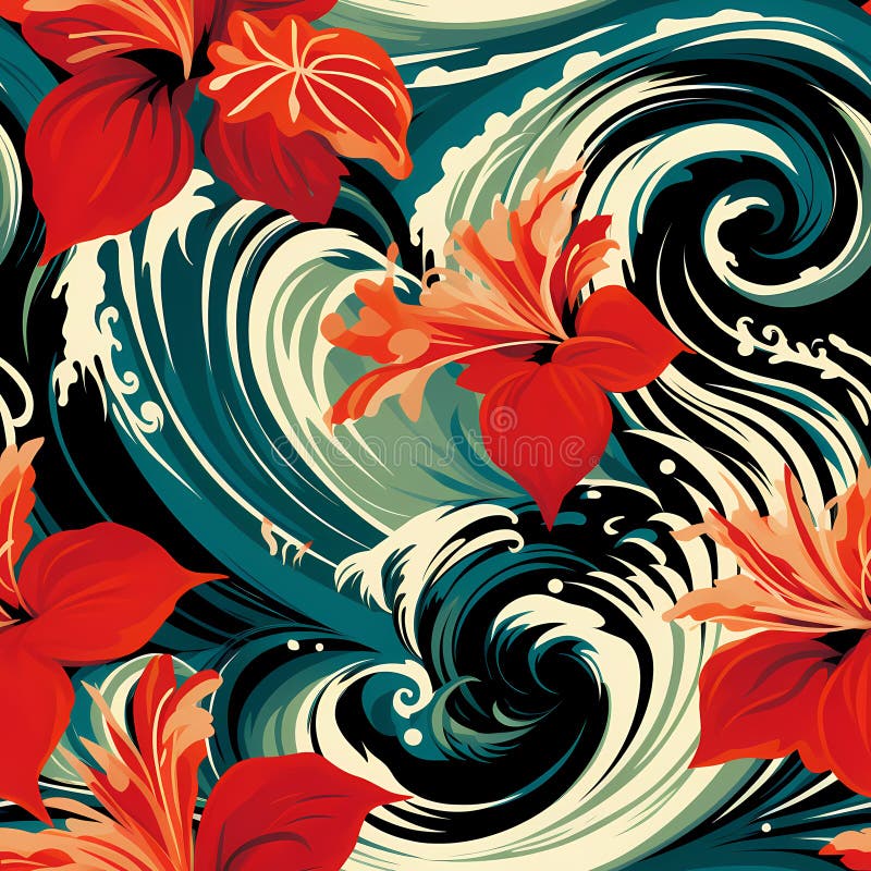 Seamless Pattern of Polynesian Hawaiian Style. Wrapping Paper Pattern ...
