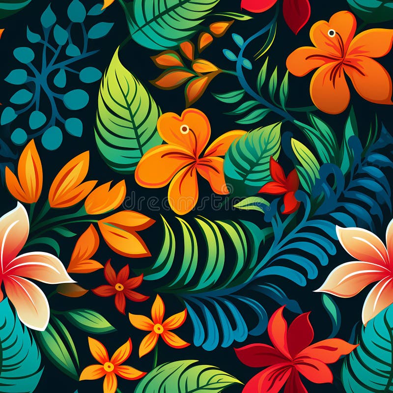 Seamless Pattern of Polynesian Hawaiian Style. Wrapping Paper Pattern ...