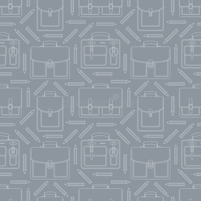 Seamless Pattern with Portfolios and Pencils Stock Vector ...