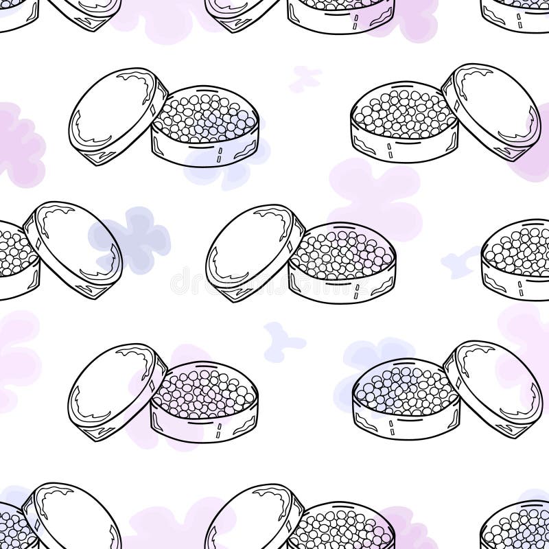 Seamless Pattern of Powder. Beige Background. Hand Drawing. Vector ...