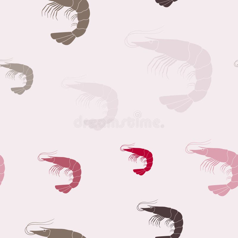 Seamless Pattern with Prawns Stock Vector - Illustration of fresh, meal ...