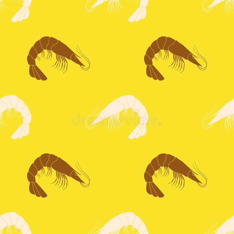 Seamless Pattern with Prawns Stock Vector - Illustration of fresh ...