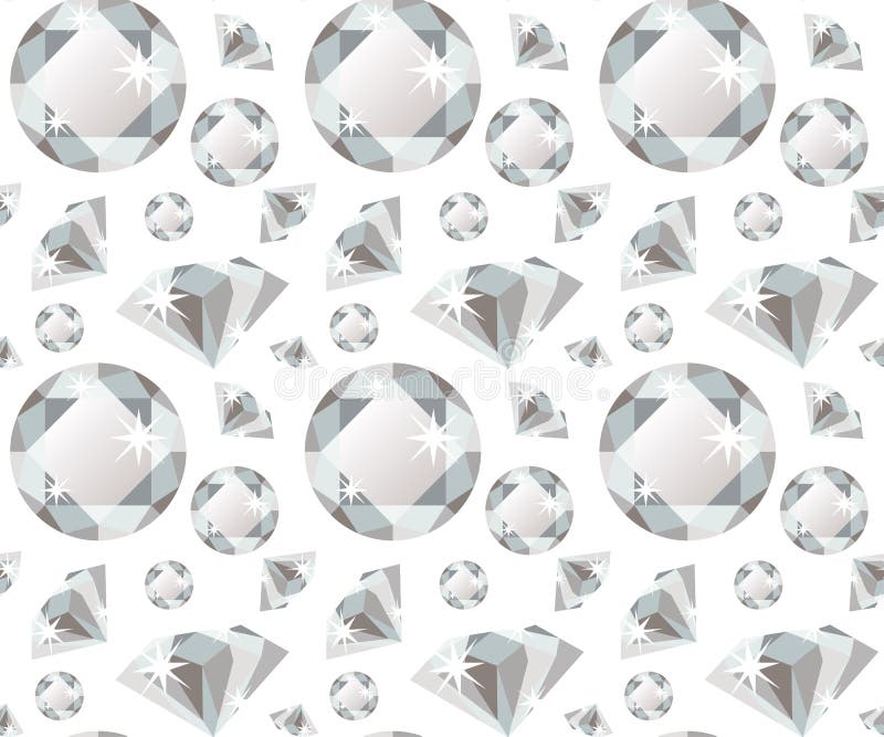 Seamless Pattern with Precious Gem Diamond in Flat Style Stock Vector ...
