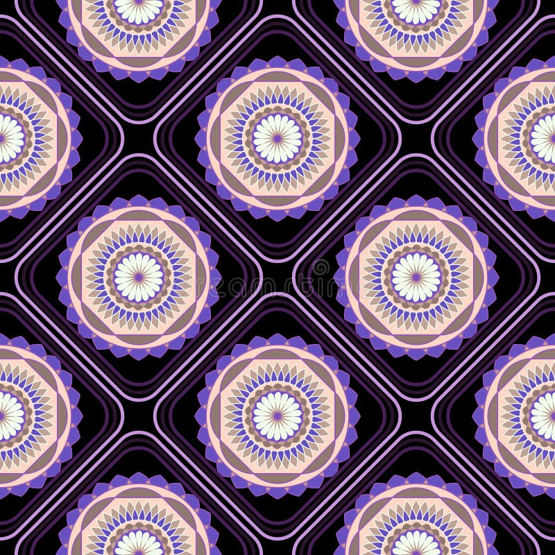 Seamless Pattern, Pretty Unusual Mandala Stock Vector - Illustration of ...