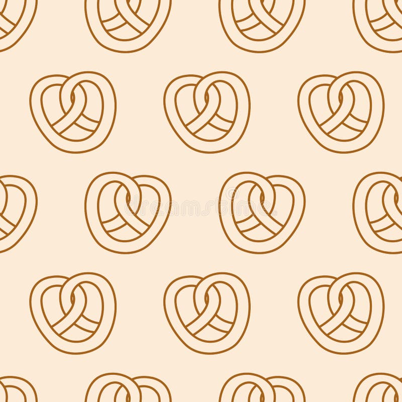 Seamless Pattern with Pretzel Stock Vector - Illustration of doodle ...