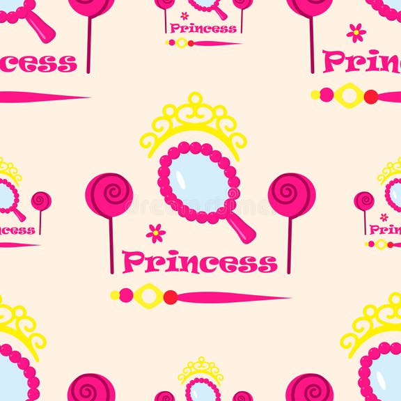 Seamless Pattern Princess Things - Vector, Illustration, Eps Stock ...