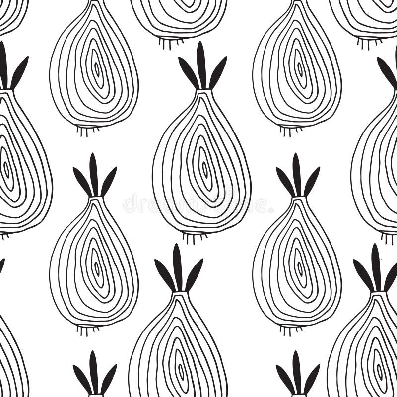 Seamless Pattern. Print with Graphic Onion Stock Vector - Illustration ...