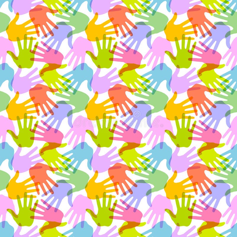 Seamless Pattern. Print of Hands. Stock Vector - Illustration of ...