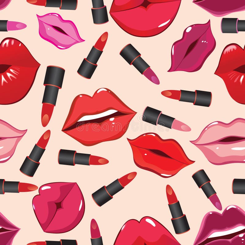 Lipstick kiss print stock vector. Illustration of lipstick - 12734551