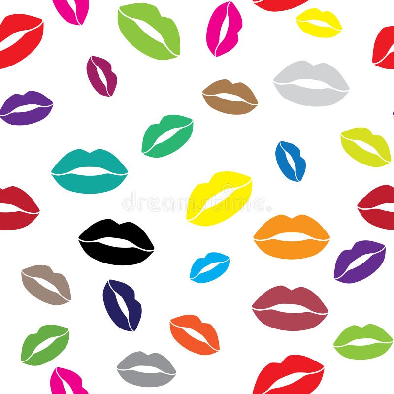 Seamless Pattern, Print of Lips Stock Vector - Illustration of pretty ...