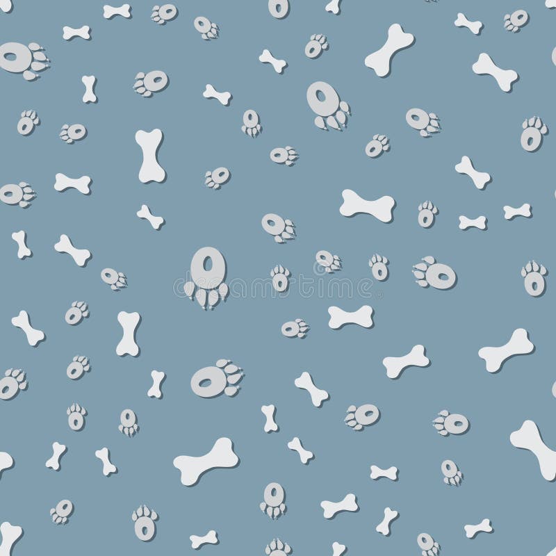 Seamless Pattern with Prints of Dog S Legs and Bones. Stock Vector ...