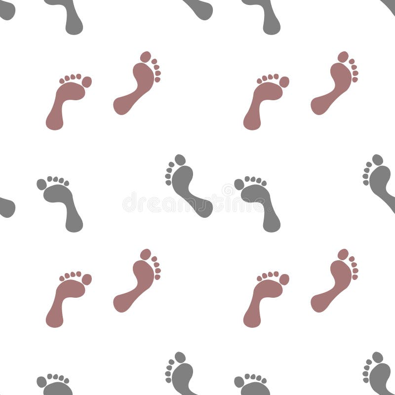 Seamless Pattern, Prints of Human Feet on a White Background. Print ...