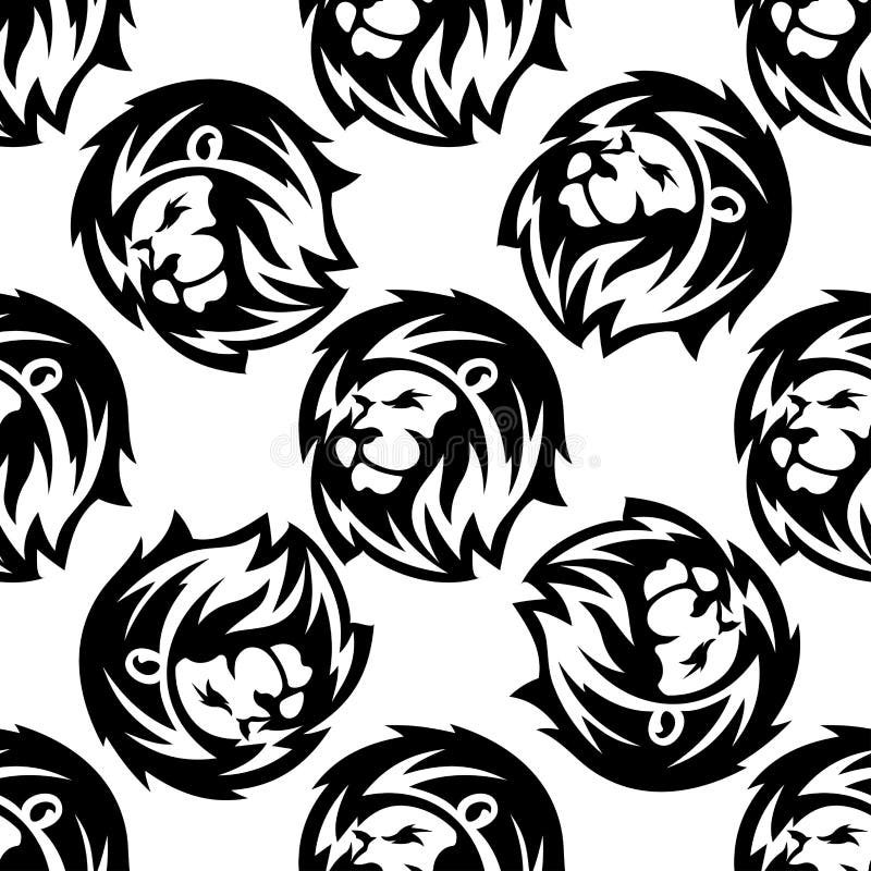 Seamless Pattern of a Proud Lion Stock Vector - Illustration of blazon ...