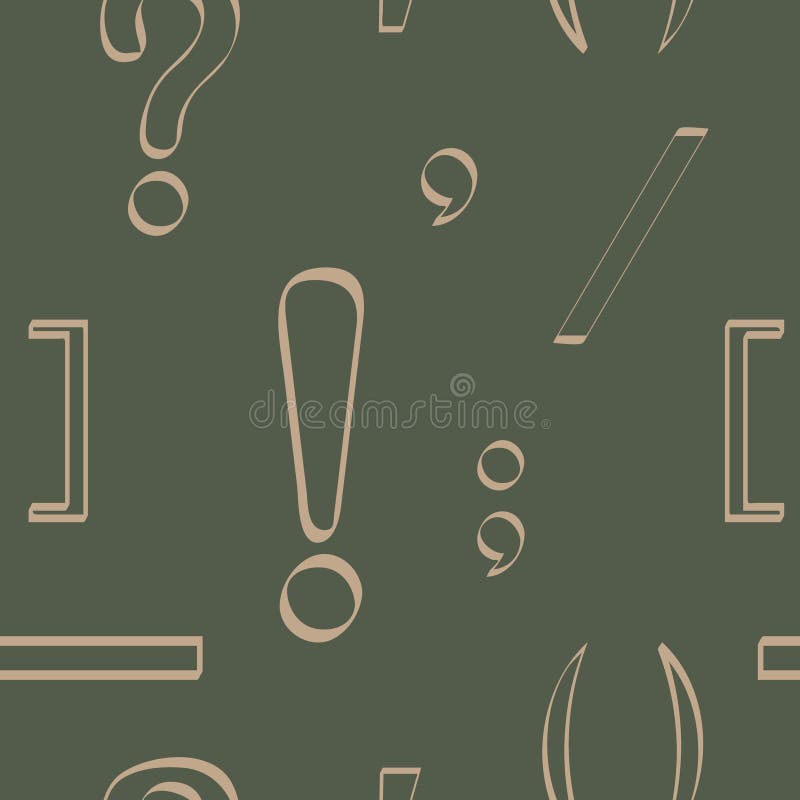 Seamless Pattern with Punctuation Marks Stock Vector - Illustration of ...