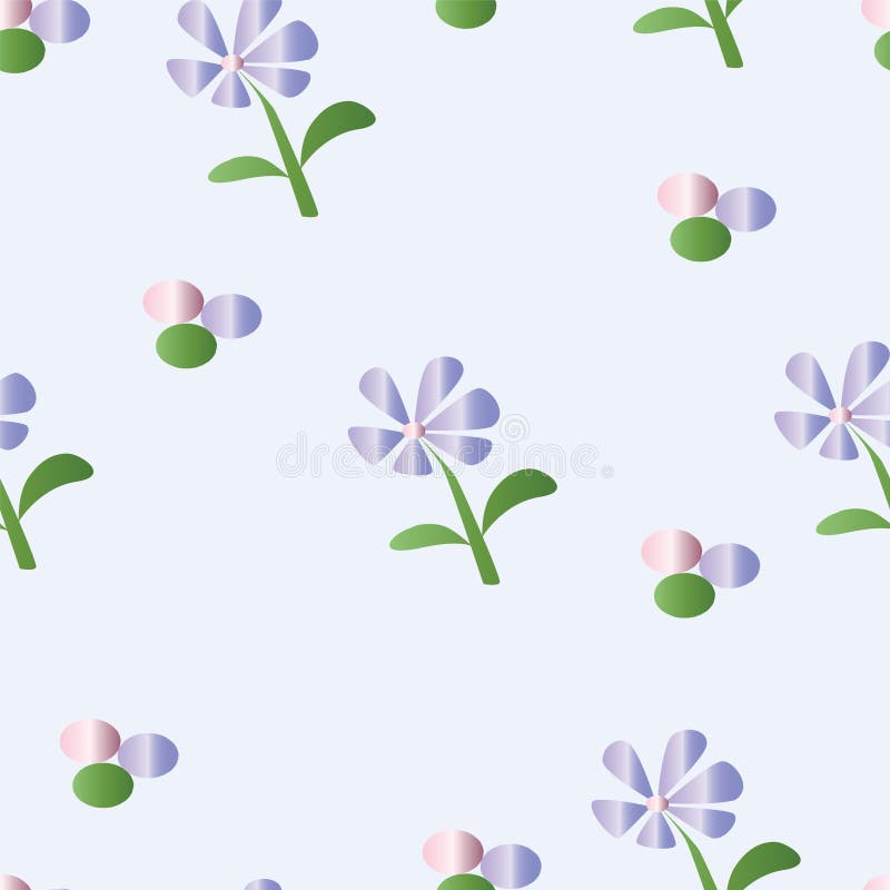 Seamless Pattern with Purple Daisy Flowers Vector Stock Vector ...