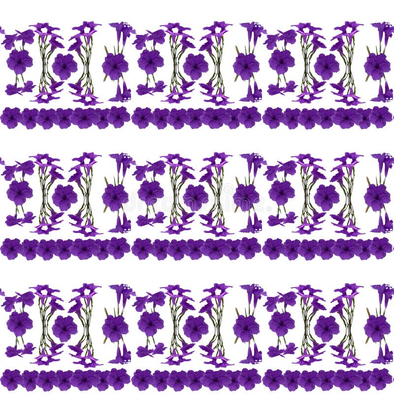 Seamless Pattern, Purple Flowers Beautiful Patterns. Stock Illustration ...