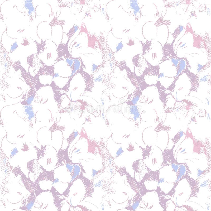 Seamless Pattern with Purple Flowers. Pastel Stock Vector ...