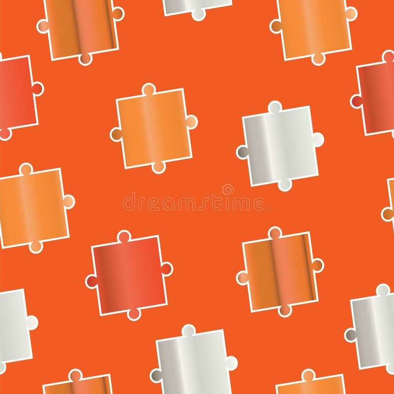 Seamless Pattern with Puzzle Pieces in Orange Colors Stock Vector ... Seamless Pattern with Puzzle Pieces in Orange Colors Stock Vector ...