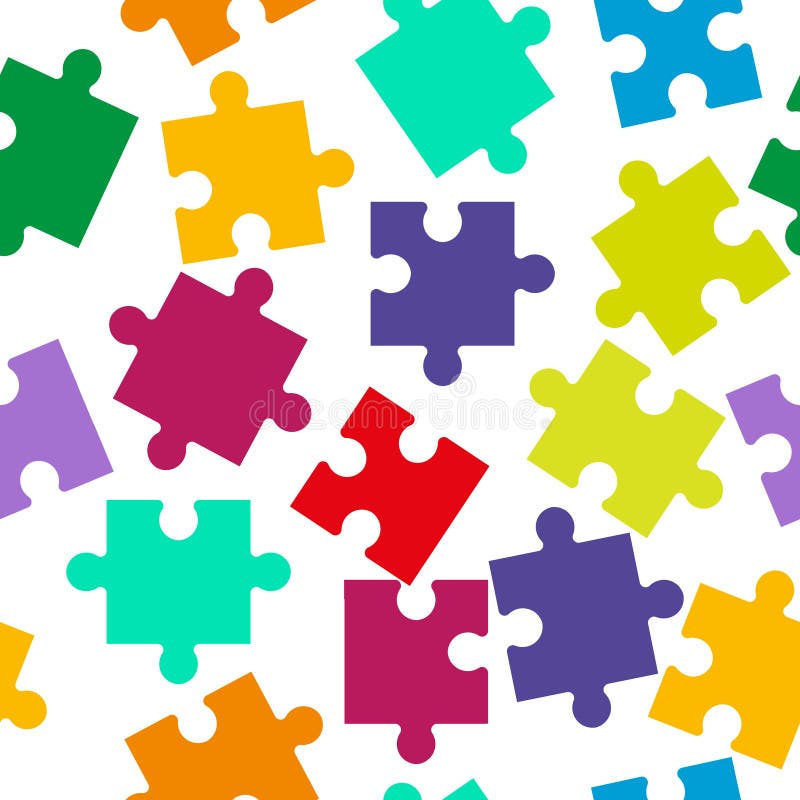 Seamless Pattern of Puzzle Pieces for Texture, Textiles and Simple ...