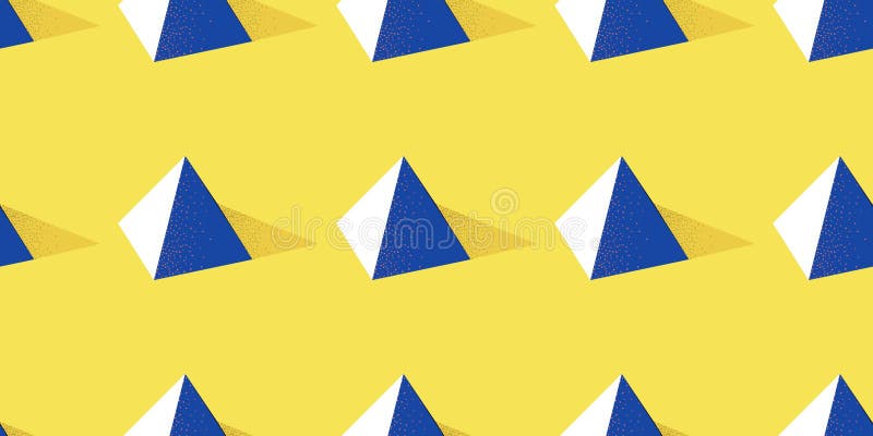 Seamless Pattern with Pyramid Shape on Yellow Background in Modern ...