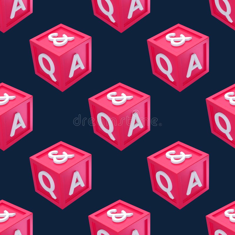 Seamless Pattern Question and Answer Cube Box Minimal Concept. Cartoon ...