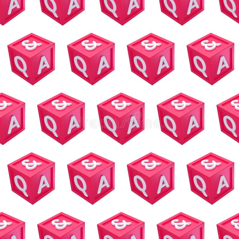 Seamless Pattern Question and Answer Cube Box Minimal Concept. Cartoon ...