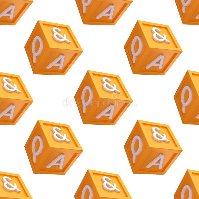 Seamless Pattern Question and Answer Cube Box Minimal Concept. Cartoon ...