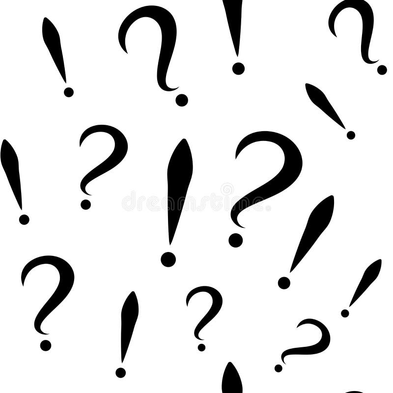 Seamless Pattern with Question and Exclamation Signs. Different Sizes ...