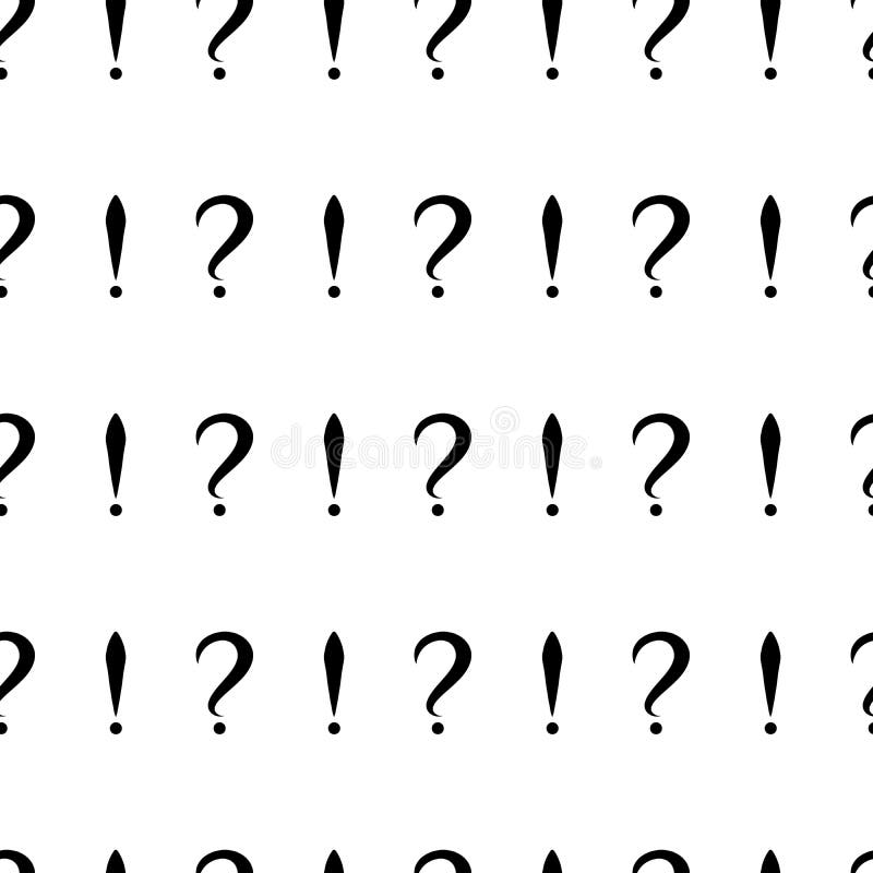 Seamless Pattern with Question and Exclamation Signs. Same Sizes Small ...