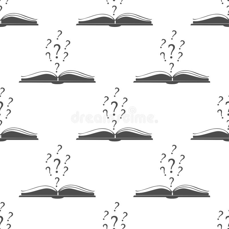 Seamless Pattern with Question Marks Above an Open Book. Great for Wall ...