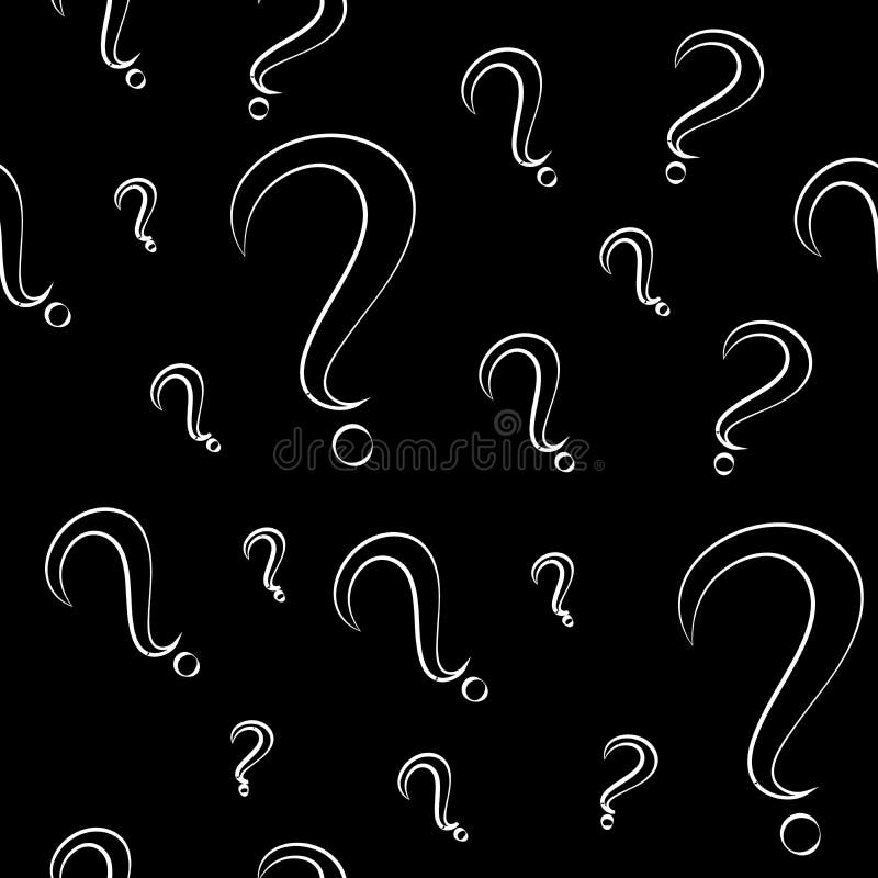 Seamless Pattern with Question Marks. Different Sizes. Black Marks with ...