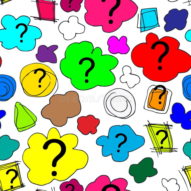 Seamless Pattern Questions Marks with Thought Bubble Stock Illustration ...
