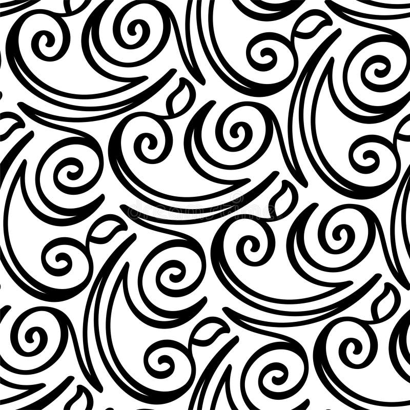 Seamless Pattern of Quilt Swirl Designs Stock Illustration ...