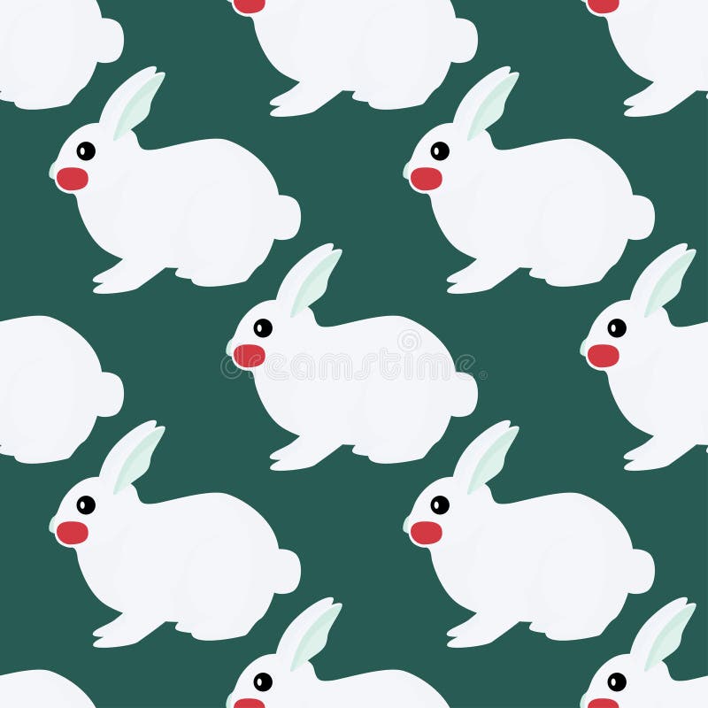 Seamless Pattern of Rabbit. Domestic Animals on Colorful Background ...