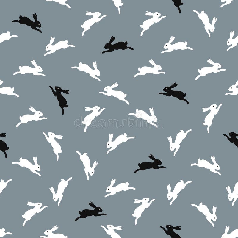 Seamless Pattern with Rabbits Stock Illustration - Illustration of ...